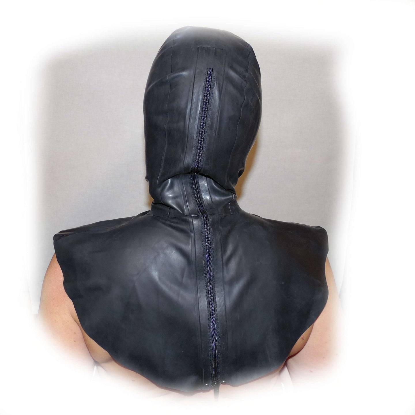 Latex Henker Maske Schwarz/Rot