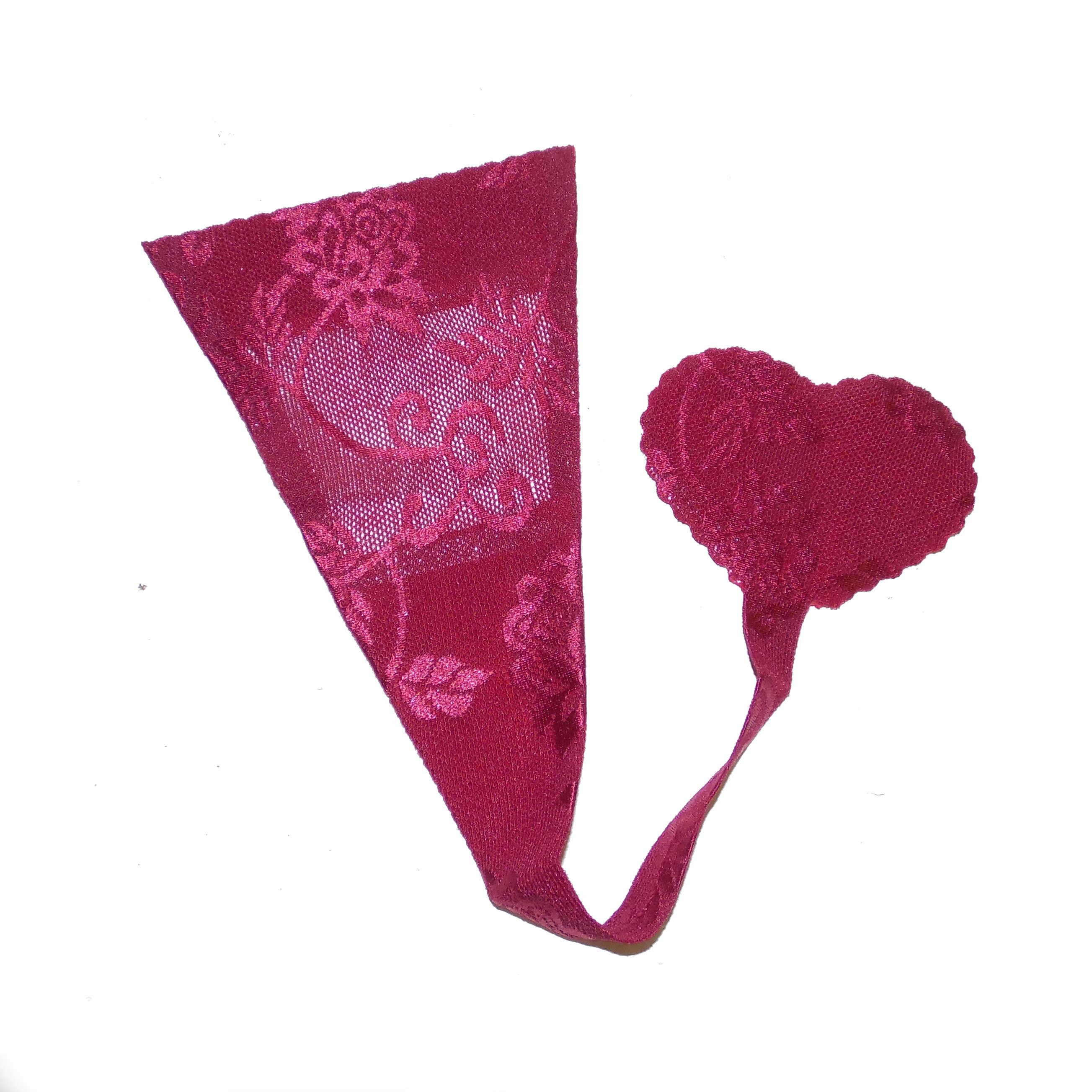 Invisible adhesive string heart shape