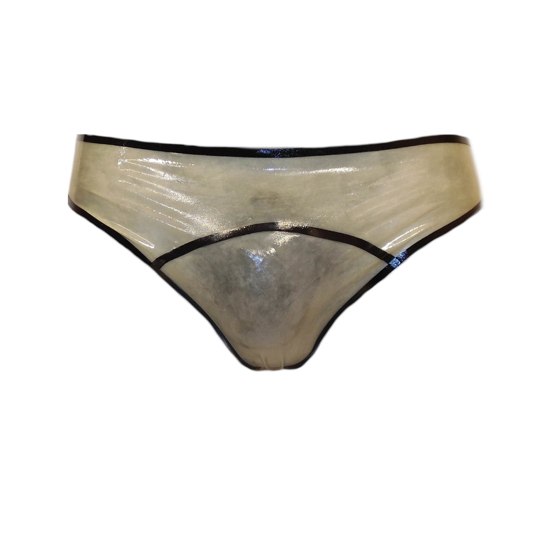 Latex Strings transparent mit schwarzem Rand