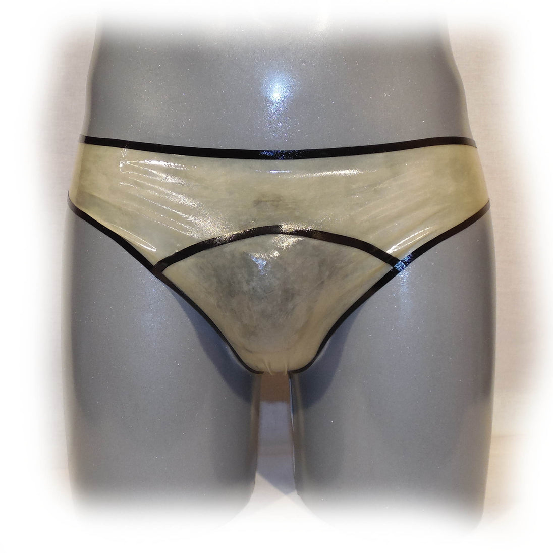 Latex Strings transparent mit schwarzem Rand