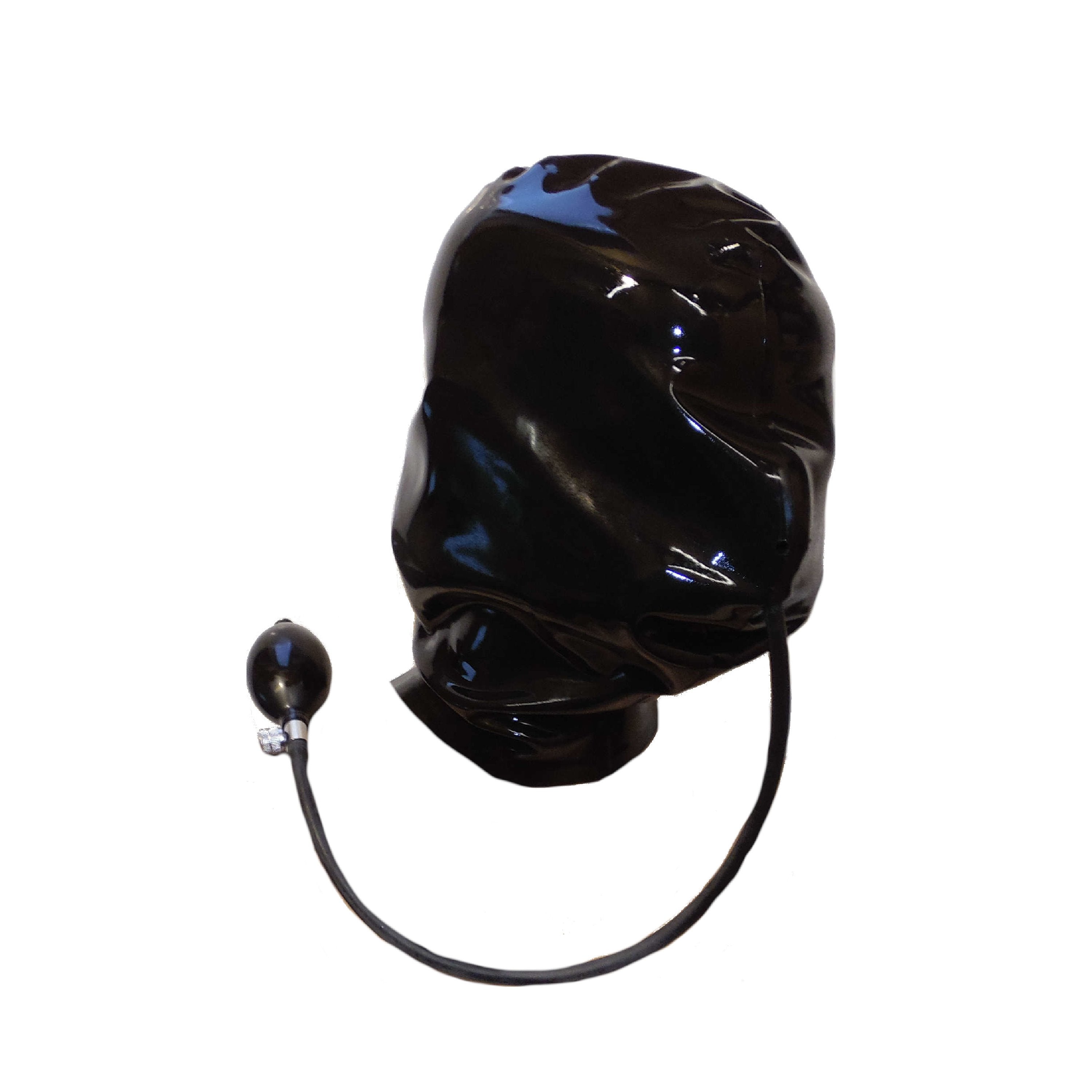 Latex Maske mit Mundknebel und Pumpe